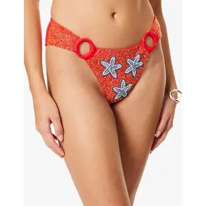 OCEANUS Beaded Bikini Set - Red Multi