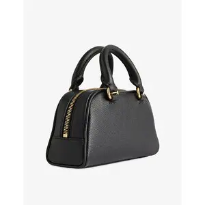 Valentino Garavani Vlogo Bowling Mini Leather Top Handle Bag - Nero
