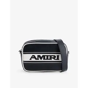 Amiri Logo Leather Camera Bag - Black