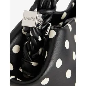 GANNI Mini Polka Dot-print Leather-blend Top-handle Bag