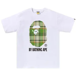 A BATHING APE Check Bathing Ape Tee - White