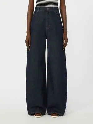 Max Mara Cotton Denim Wide-leg Jeans - Navy