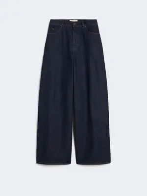 Max Mara Cotton Denim Wide-leg Jeans - Navy
