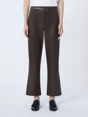 Max Mara Slim-fit Coated Fabric Trousers - Chocolate