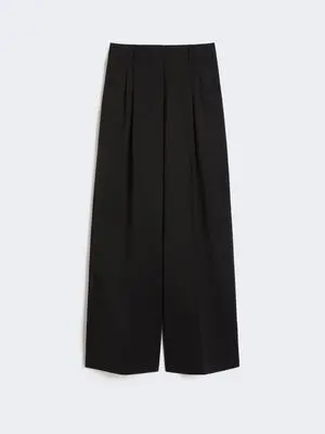 Max Mara Wool-blend Wide-leg Trousers - Black