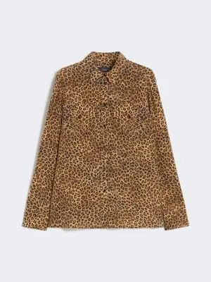 Max Mara Printed Silk Pocket Shirt - Camel