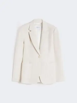 Max Mara Single-breasted Piqué Jersey Blazer - Ivory