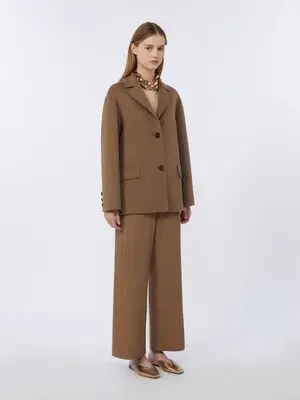Max Mara Wool Gabardine Trousers - Camel