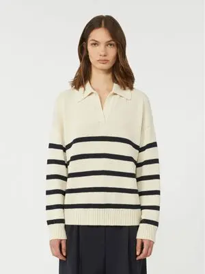 Max Mara Relaxed-fit Polo Sweater - Navy
