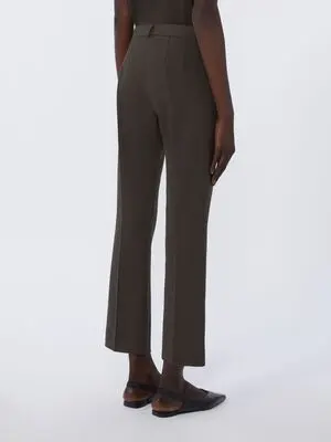 Max Mara Stretch Cotton And Viscose Trousers - Dark Green