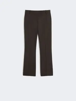 Max Mara Stretch Cotton And Viscose Trousers - Dark Green