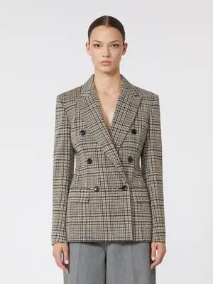Max Mara Jacquard Jersey Blazer - Black Grey