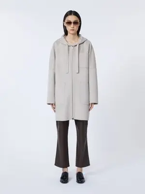 Max Mara Double-faced Wool Hooded Mid-length Coat