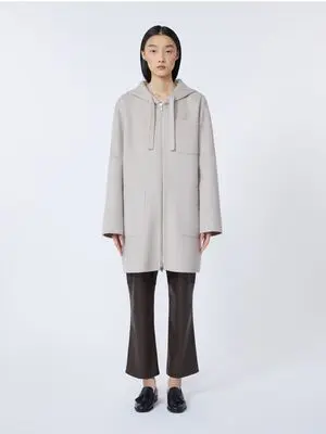Max Mara Double-faced Wool Hooded Mid-length Coat