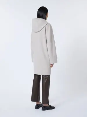 Max Mara Double-faced Wool Hooded Mid-length Coat