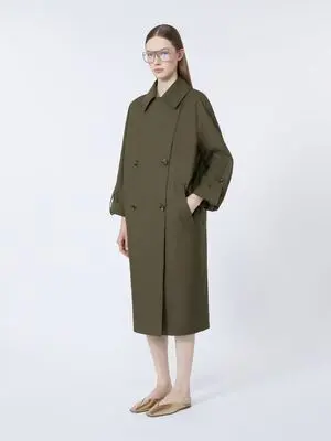 Max Mara Water-repellent Twill Belted Trench Coat - Green