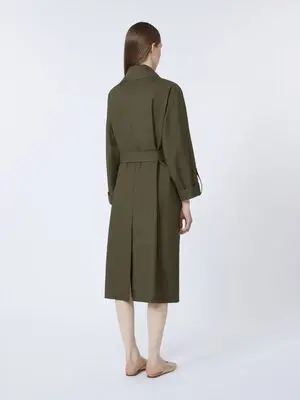 Max Mara Water-repellent Twill Belted Trench Coat - Green