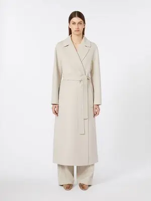 Max Mara Long Wool Robe Coat - Sand