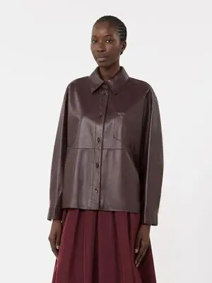 Max Mara Nappa Leather Shirt Jacket