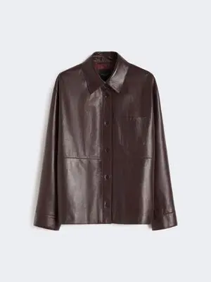 Max Mara Nappa Leather Shirt Jacket