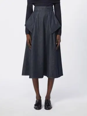 Max Mara Denim-look Cotton Midi Skirt
