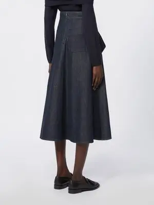 Max Mara Denim-look Cotton Midi Skirt