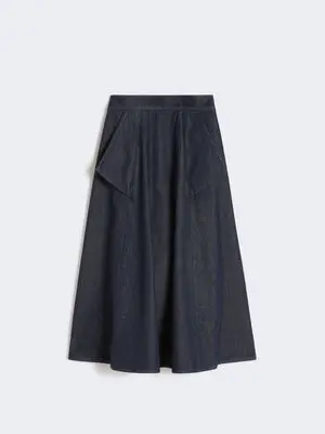 Max Mara Denim-look Cotton Midi Skirt