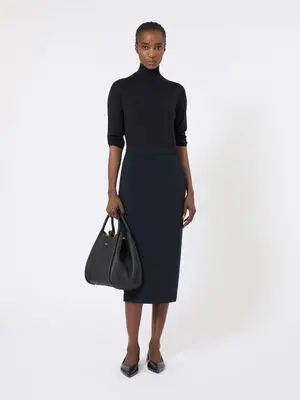 Max Mara Woollen Cloth Pencil Midi Skirt