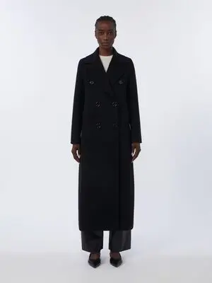 Max Mara Long Wool Coat With Half-belt Detail