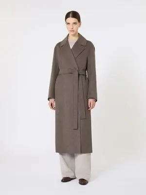 Max Mara Long Wool Robe Coat - Mud