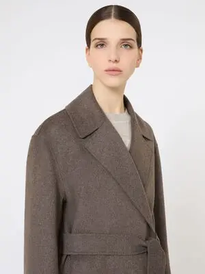 Max Mara Long Wool Robe Coat - Mud