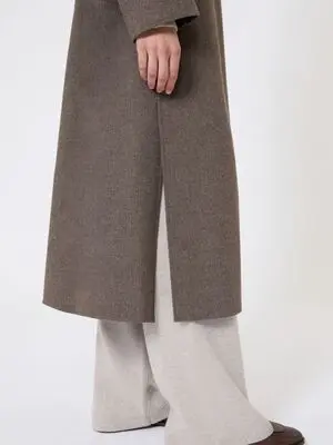 Max Mara Long Wool Robe Coat - Mud