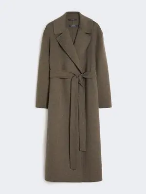 Max Mara Long Wool Robe Coat - Mud