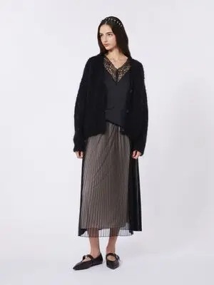 Max Mara Plissé-pleated Tulle Skirt