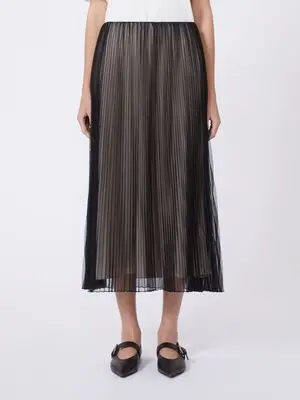 Max Mara Plissé-pleated Tulle Skirt