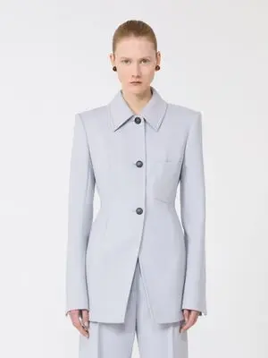 Max Mara Fitted Gabardine Shirt Jacket - Medium Grey