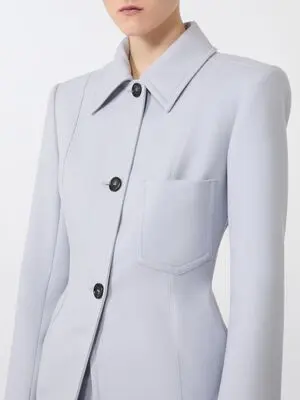 Max Mara Fitted Gabardine Shirt Jacket - Medium Grey