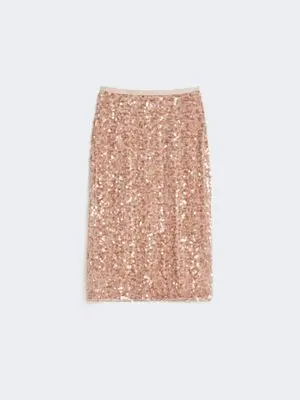 Max Mara Calf-length Sequin-embroidered Tulle Skirt