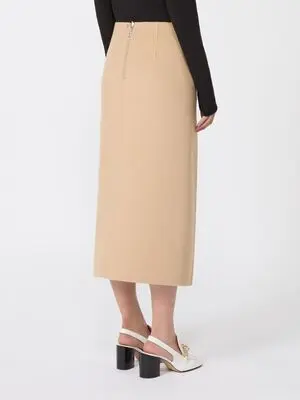 Max Mara Long Double-faced Wool Skirt