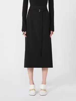 Max Mara Long Wool Skirt With Belt