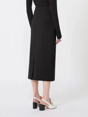 Max Mara Long Wool Skirt With Belt