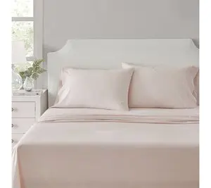 MARTHA STEWART Gingham White/peach Cotton King Sheet Set - One-color