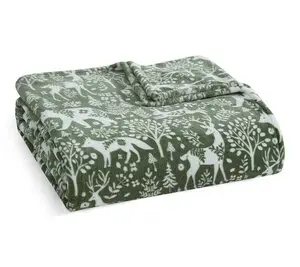 MARTHA STEWART Nordic Forest Green Plush 60'x70 Throw - One-color