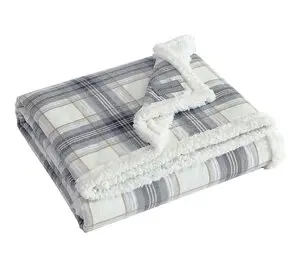 Eddie Bauer Edgewood Plaid Grey Cotton 50'x60' Throw - One-color