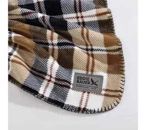 Eddie Bauer Trailhead Plaid Camel Coco Flannel 60'x70' Throw