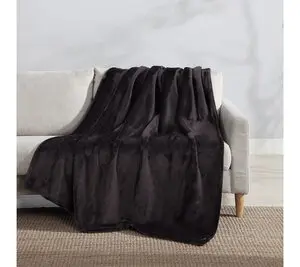 Eddie Bauer Ultra Lux Plush Black Plush Fleece 50'x60' Throw - One-color