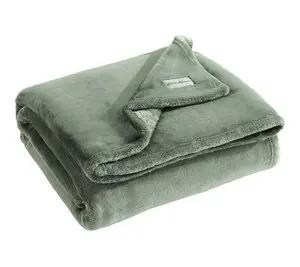 Eddie Bauer Ultra Lux Plush Green Fleece 50'x60 Throw - One-color