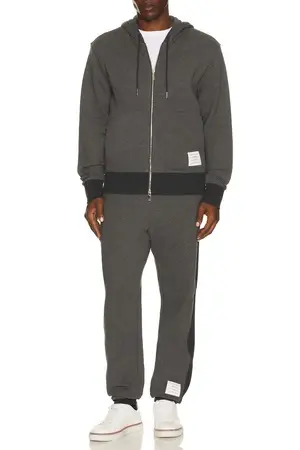 Thom Browne Zip Up Color Blocked Hoodie