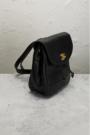 Chanel Vintage Caviar Leather Triple Cc Backpack