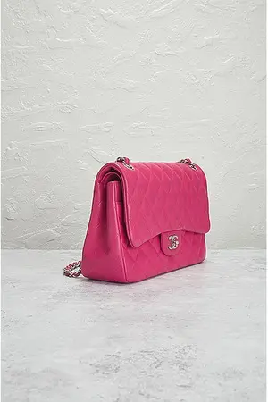 Chanel Caviar Double Flap Bag - Pink